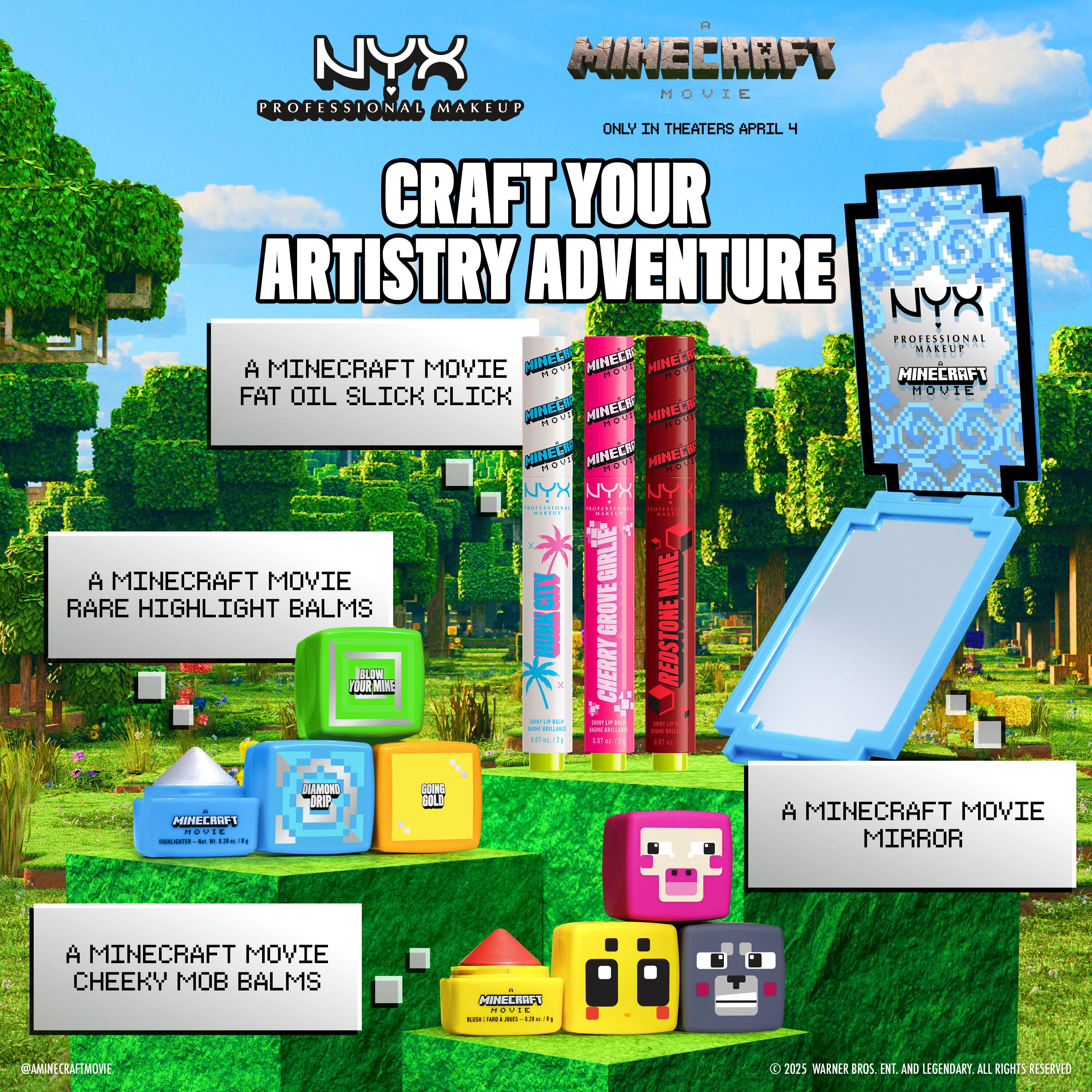 A MINECRAFT MOVIE Rare Highlighter Balms | NYX Cosmetics